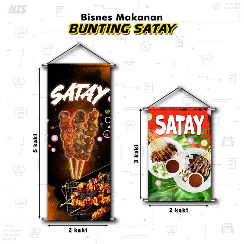 BUNTING SATAY / SATE (Ready Design) - Peniaga Makanan/ Gerai - TikTok ...