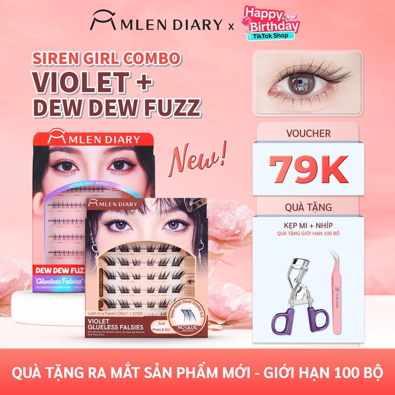 【New】 Mlen Diary - Violet, DewDewFuzz, Mi Tự Dính, combo mi trên ...