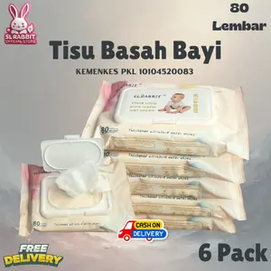 SL Rabbit Tisu Basah Bayi 10 Pack Murah Promo Wet Wipes Pure Water Non ...