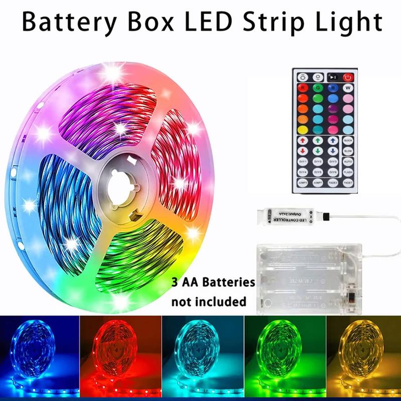Battery Boxs RGB 44 Keys LED Strip Light 5050 1M/30Beads TV Backlight ...