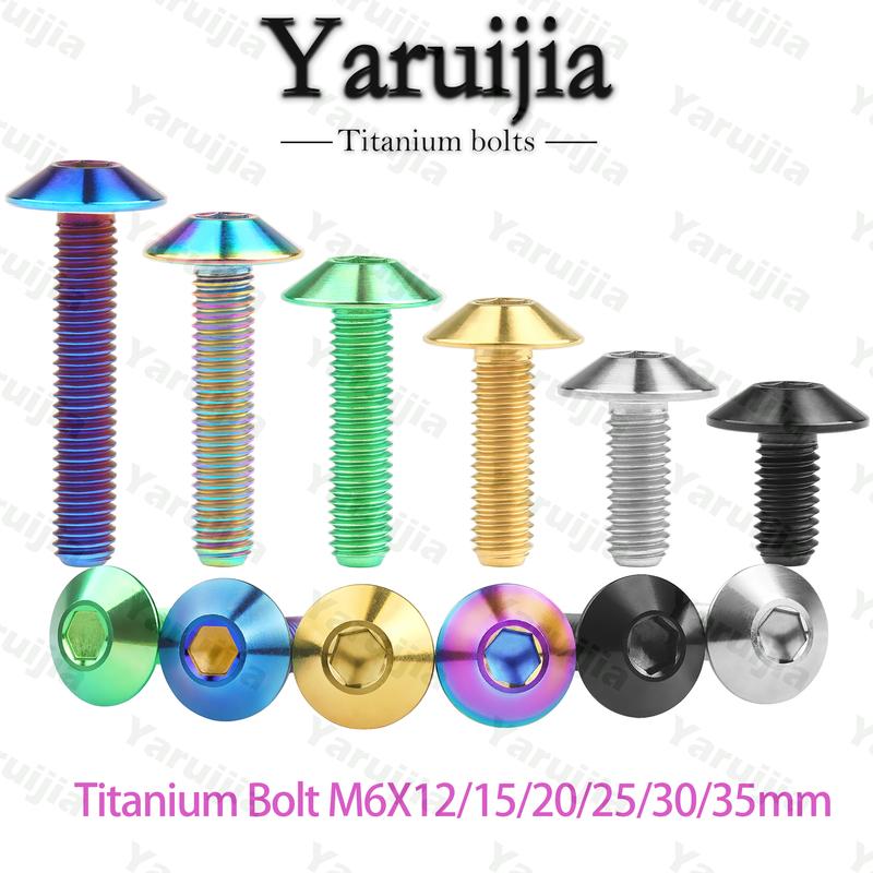 Yaruijia Titanium Bolt M6x12/15/20/25/30/35mm Suitable for Motorcycle ...