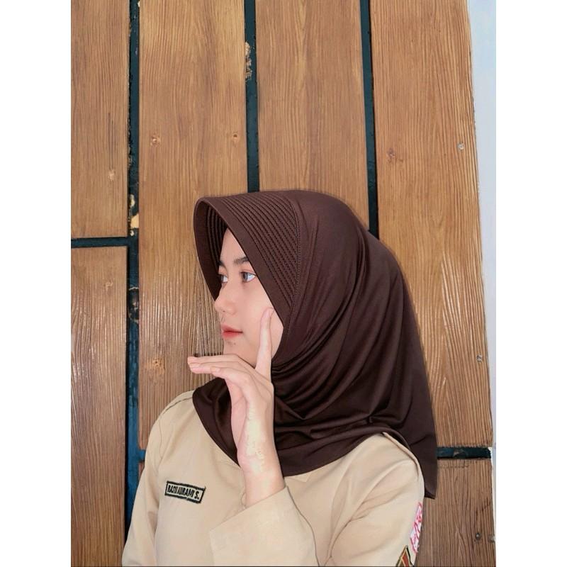 Hijab Bergo Sport Pet Tebal / hijab instan sekolah / Kerudung Olahraga ...
