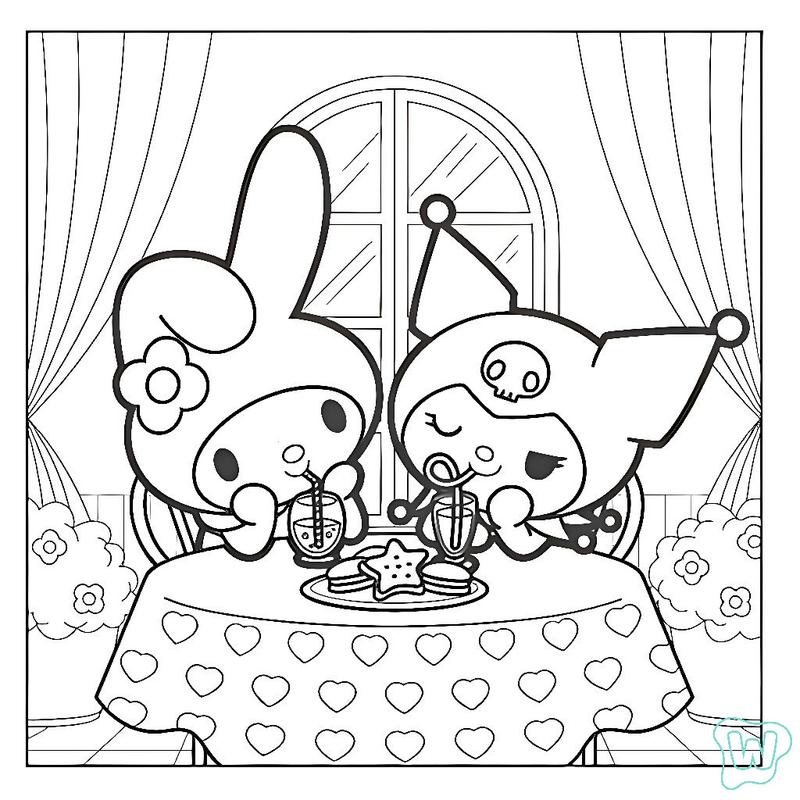 Buku Mewarnai Anak-Kertas Mewarnai Tema Kuromi 20-40 Lembar A4/A5 ...