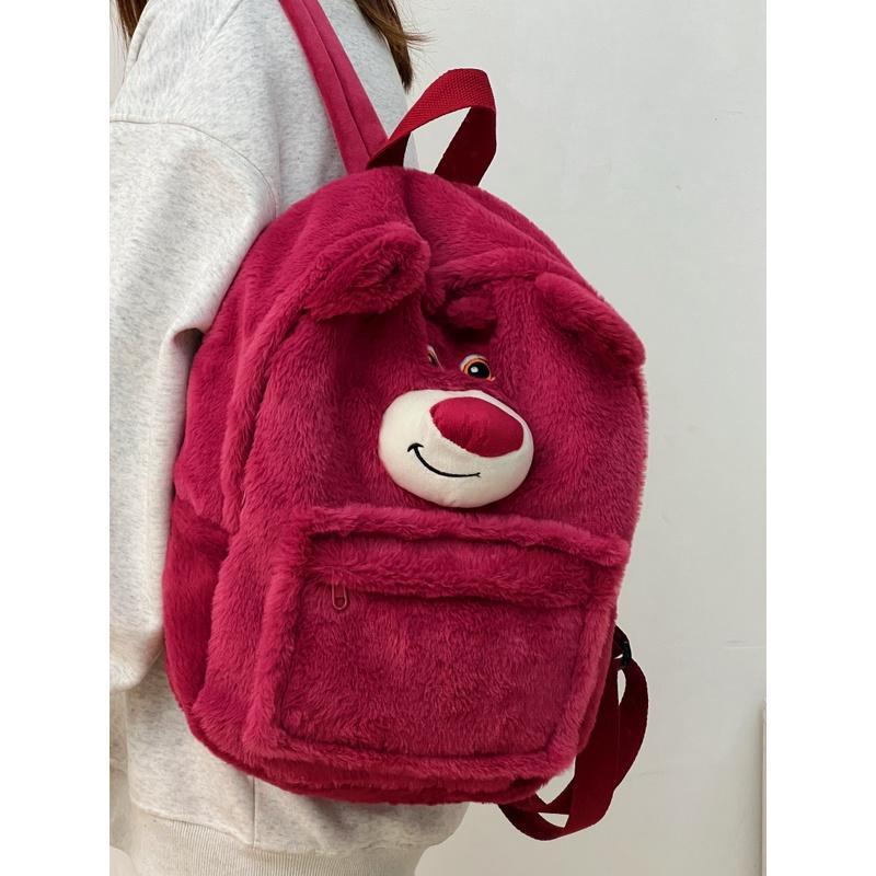 Beg Bahu, Rekaan Beruang Strawberi, Bahan Mewah, Gaya Comel dan ...