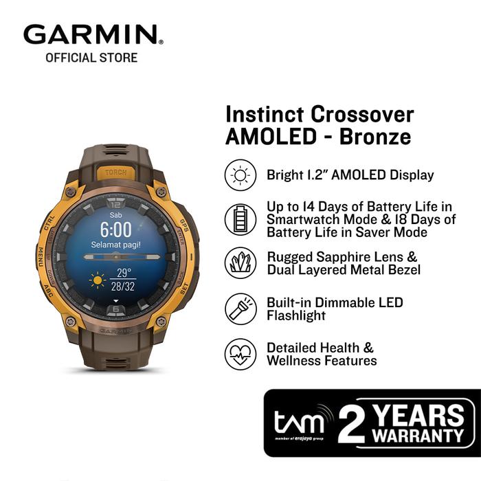 Promo Garmin Instinct Crossover AMOLED - Bronze Cicil 0% 3x - Kab ...