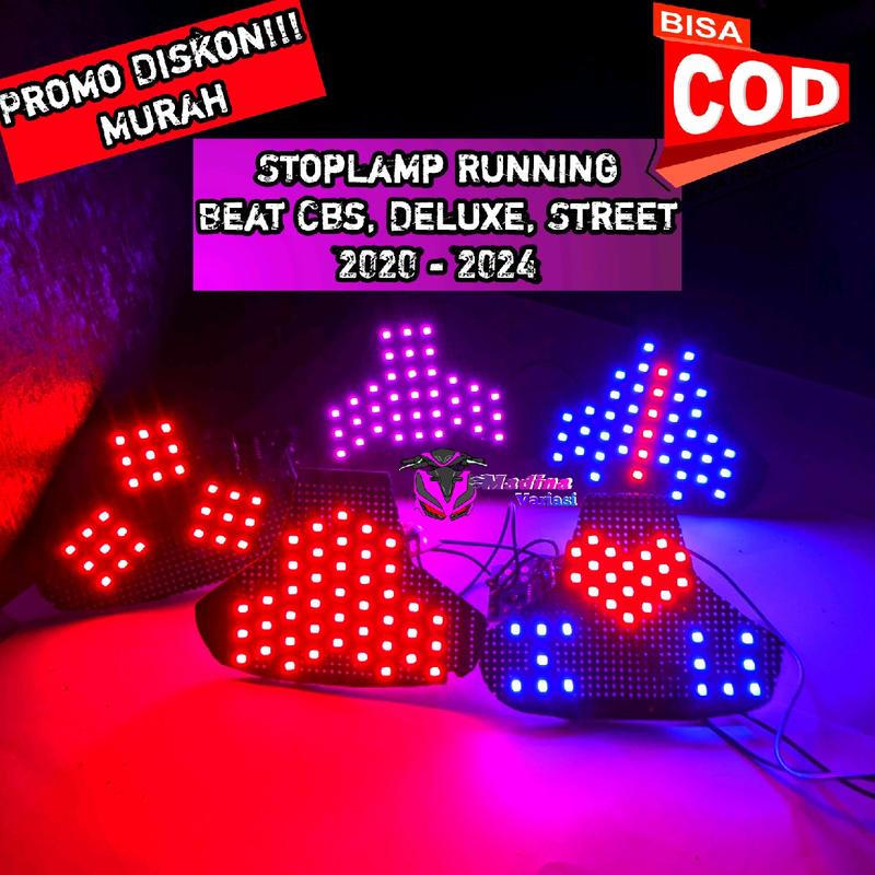 StopLamp Running Beat Deluxe, Cbs, Street 2020 sampai 2024, 8 Mode ...