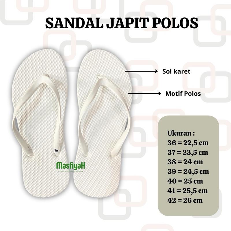 Sandal Sendal Jepit Japit Haji Umroh Putih Polos Bahan Karet ...