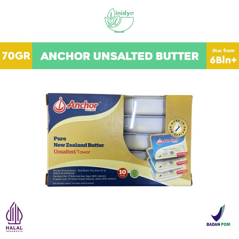 ANCHOR Unsalted Butter 70gr Isi 10 pack | Lemak Mpasi | Mentega - Shop ...