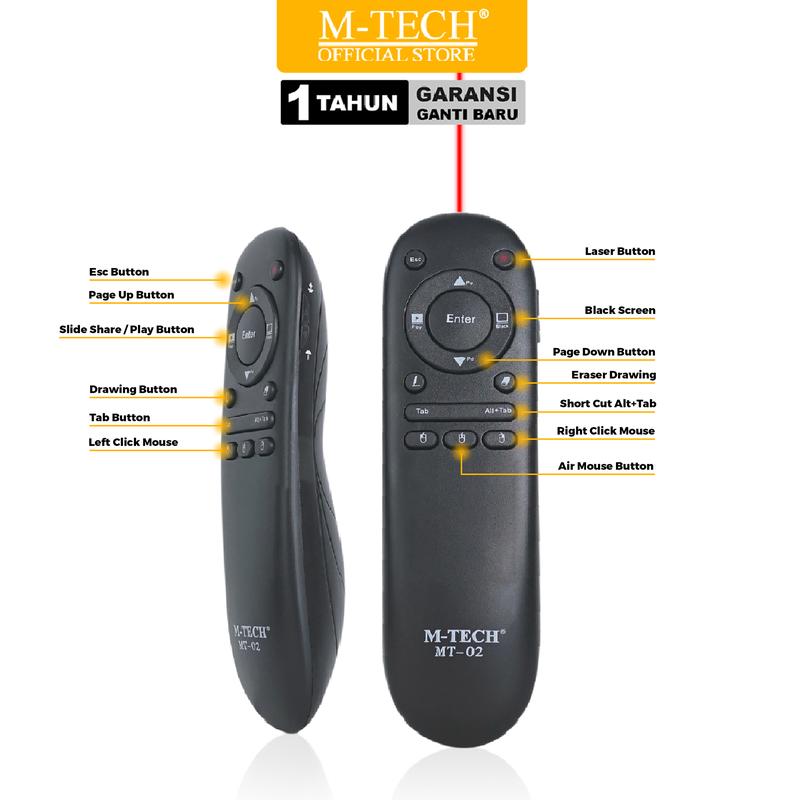 MTECH Laser Pointer Wireless MT - 02 Alat Presentasi Airmous - Shop ...