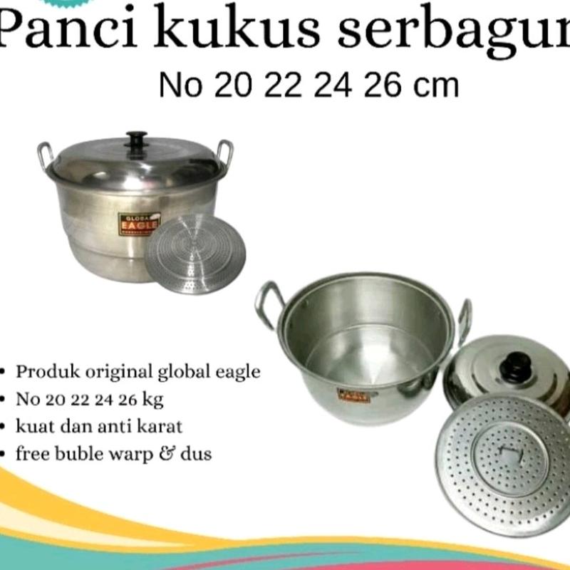 Langseng Panci Kukus Serbaguna Global Eagle 20 22 24 26 Cm Aluminium ...