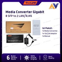 Jual Netlink Media Converter 8 SFP 1.25G to 2 LAN RJ45 10/100/1000 Mbps ...