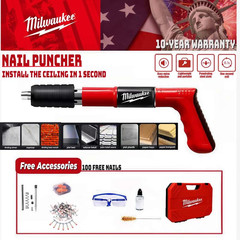 Milwaukee Strong Wall Steel Nail Gun Rivet/Steel Nail Drive - TikTok ...