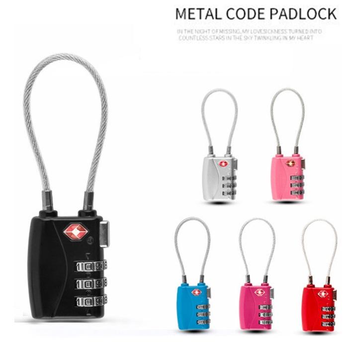 TSA Wire lock Luggage Lock 3 Digit Combination Cable Padlock - TikTok ...