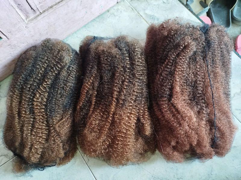 Rambut Extension Model Afro Kribo Panjang 30cm lebih Warna Hitam Coklat ...