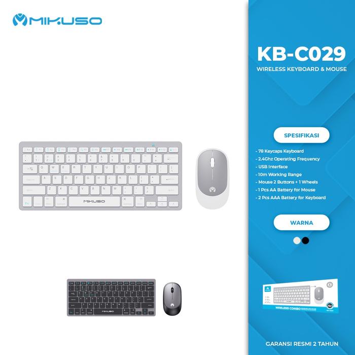 Promo Mikuso KB-C029 Keyboard & Mouse Wireless Bluetooth - BLACK ...
