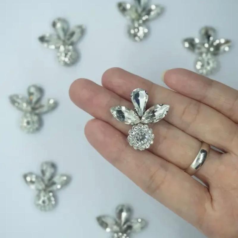 [1pcs] Iron on Exclusive Glass Crystal Patch Manik Tampal Diamond ...