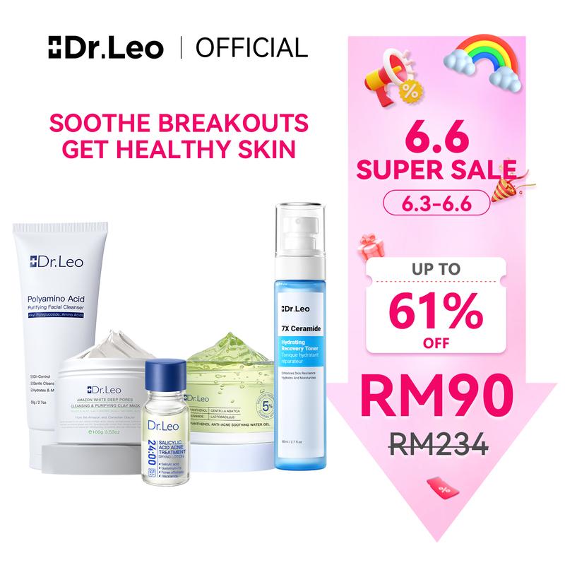 【Max】Dr.Leo 5PCS ACNE TREATMENT & REPAIR SET with 7X Ceramid - TikTok ...