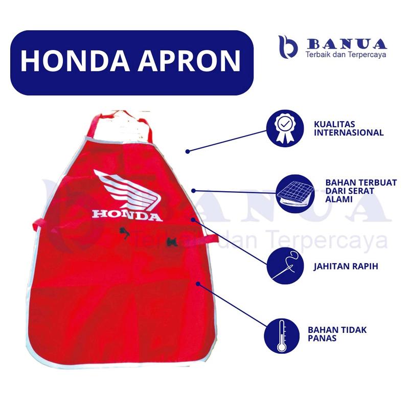Apron Mekanik Honda | Seragam Honda | Seragam AHASS | Apron Merah ...