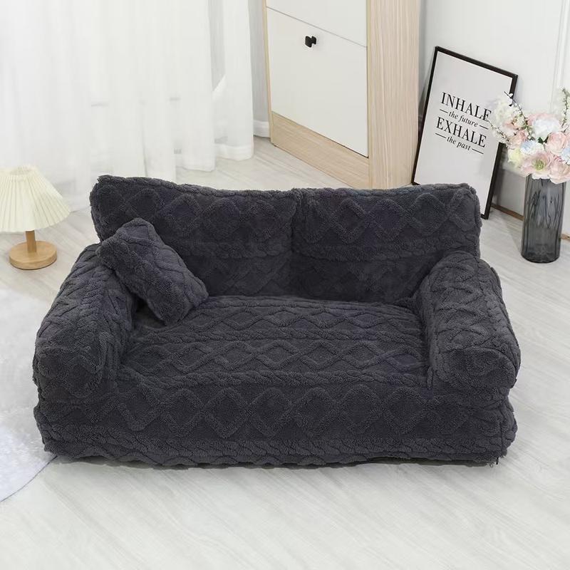 Four-Season Pet Sofa Bed, Detachable Washable Polyester Fiber Dog Cat ...