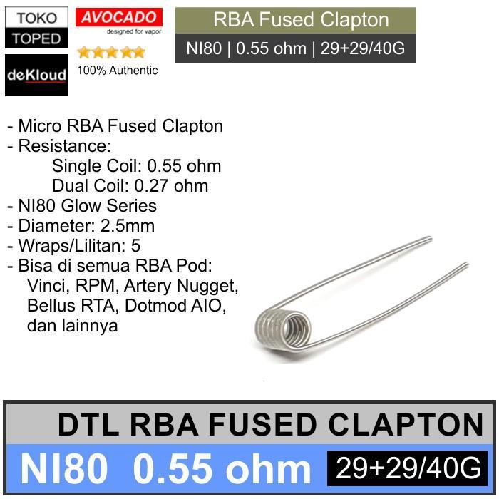 Jual Micro DTL RBA Fused Clapton Coil 0.55 Ohm | vincix rpm nugget ...