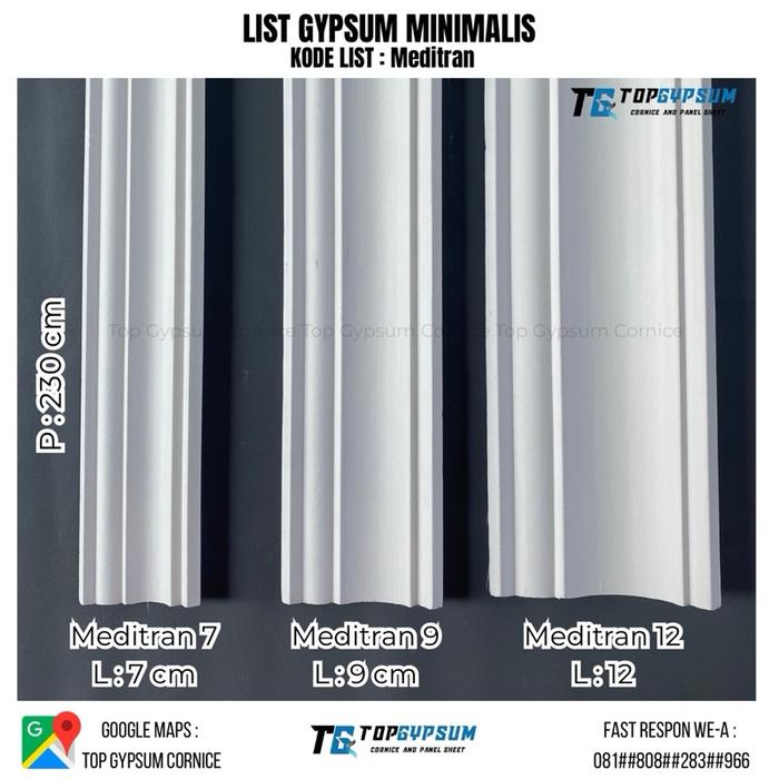 Jual List Gypsum Polos Model Meditran dan Reftop Lebar 7 cm - 12 cm ...