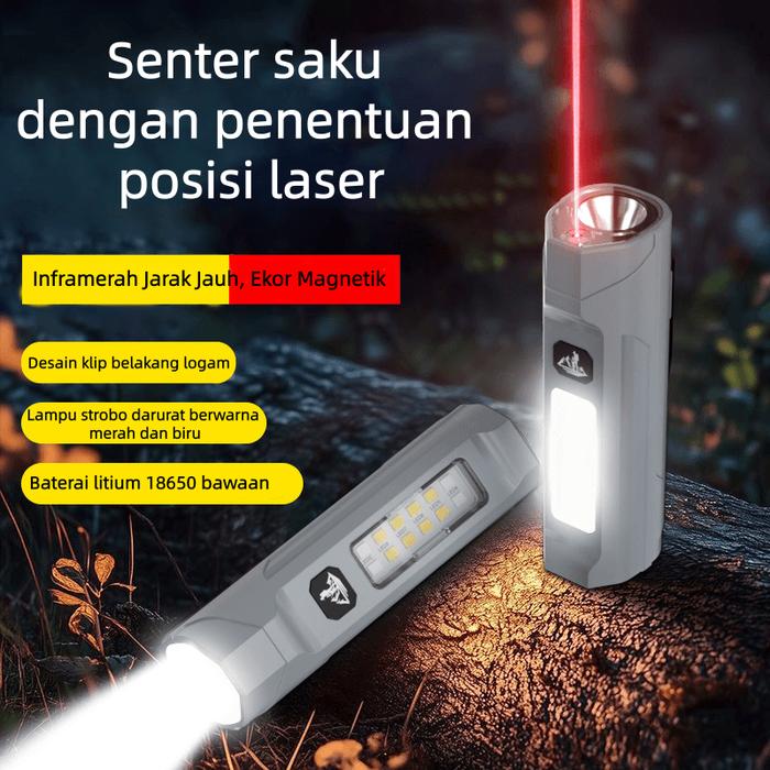 Promo Senter LED Multifungsi dengan Laser Inframerah, Magnet Kuat, Klip ...