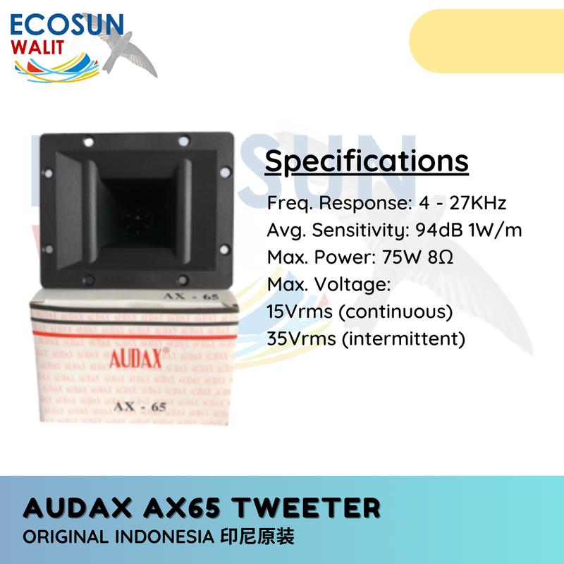 AUDAX AX-65 (SUARA PANGGIL/SUARA TARIK) PIEZO TWEETER FOR SWIFTLET ...