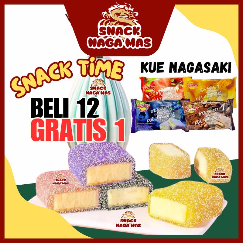 KUE NAGASAKI MOCHI+BOLU LEMBUT RASA STRAWBERRY, COKELAT, MANGGA, DAN ...