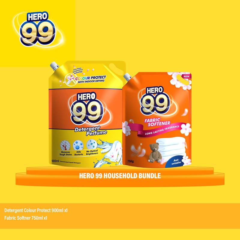 HER0 99 DETERGENT COLOUR PROTECT 900ML + FABRIC SOFTNER 750M - TikTok ...