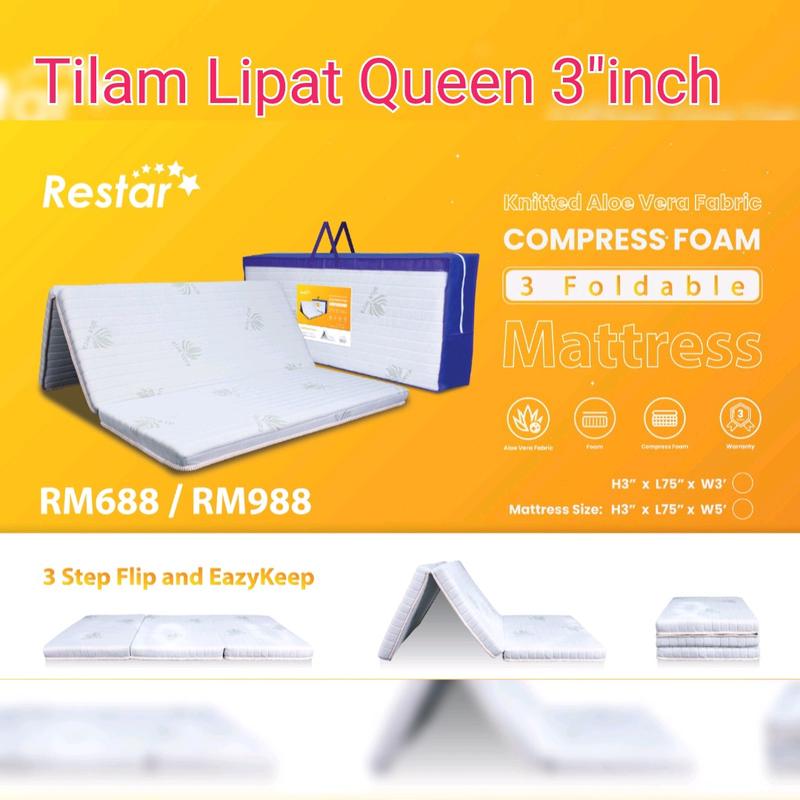 Tilam Queen 3 lipat ,Material Synthetic Latex Rebond ,kain - TikTok ...