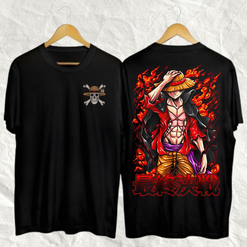 Baju Kaos Distro Motif One Piece Luffy Merah Lengan Pendek Pria - Shop ...