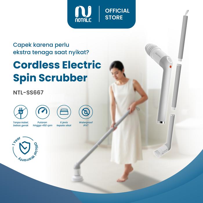 Promo Notale Cordless Elektrik Spin Scrubber Sikat Toilet Sikat ...