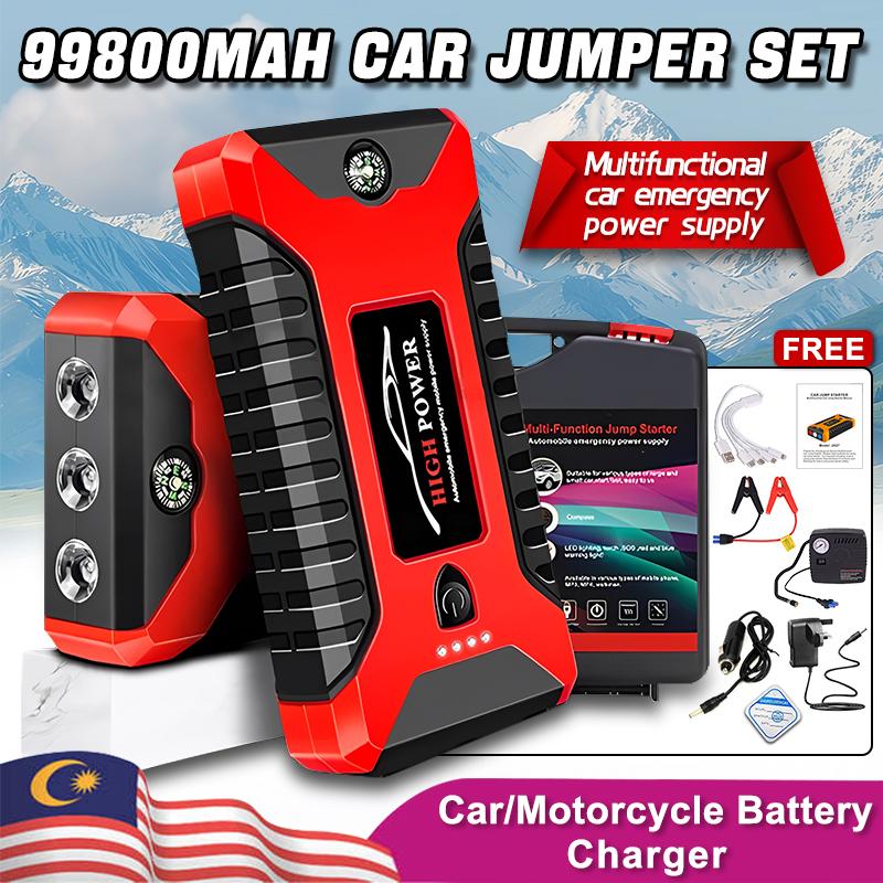 99800mAh Car Jump Starter Power Bank Set Kereta Emergency Power Supply ...