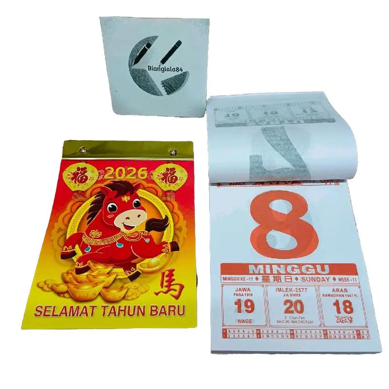 Terbaru Kalender Harian Sobek Ukuran Medium Tahun 2026 Lengkap Dengan ...