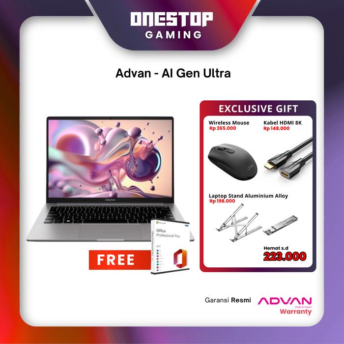 Promo Advan AI Gen Ultra Intel Core Ultra 5 125H 16GB RAM 512GB SSD 14 ...