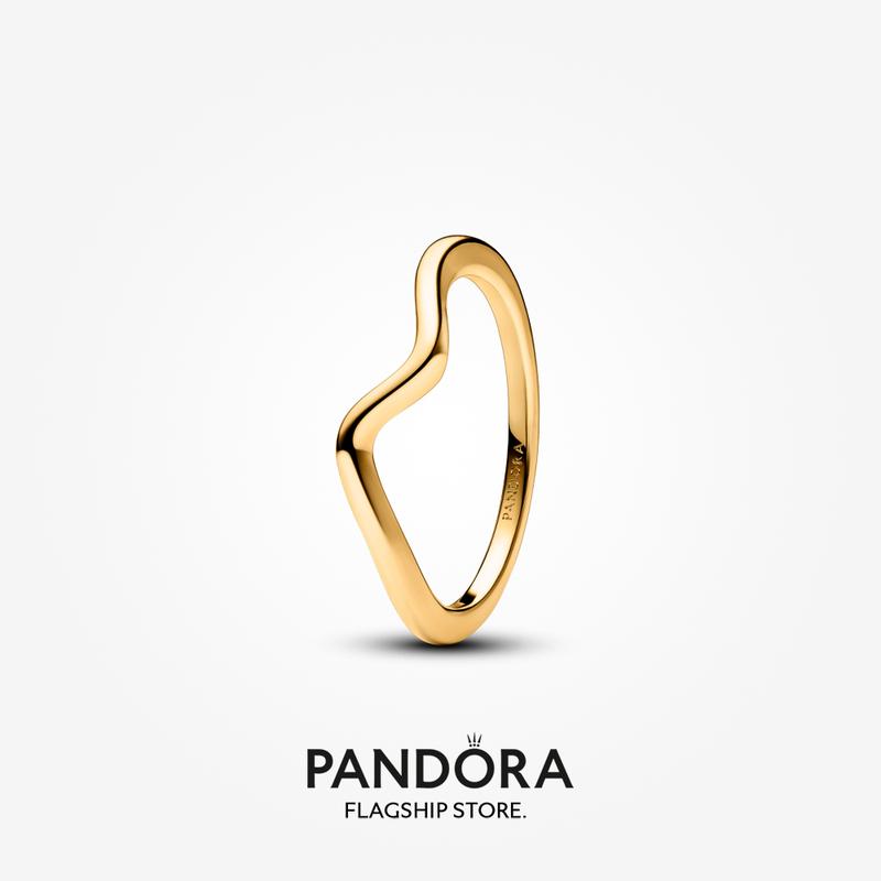 Pandora 14K Gold Plated Polished Wave Ring - TikTok Shop Malaysia