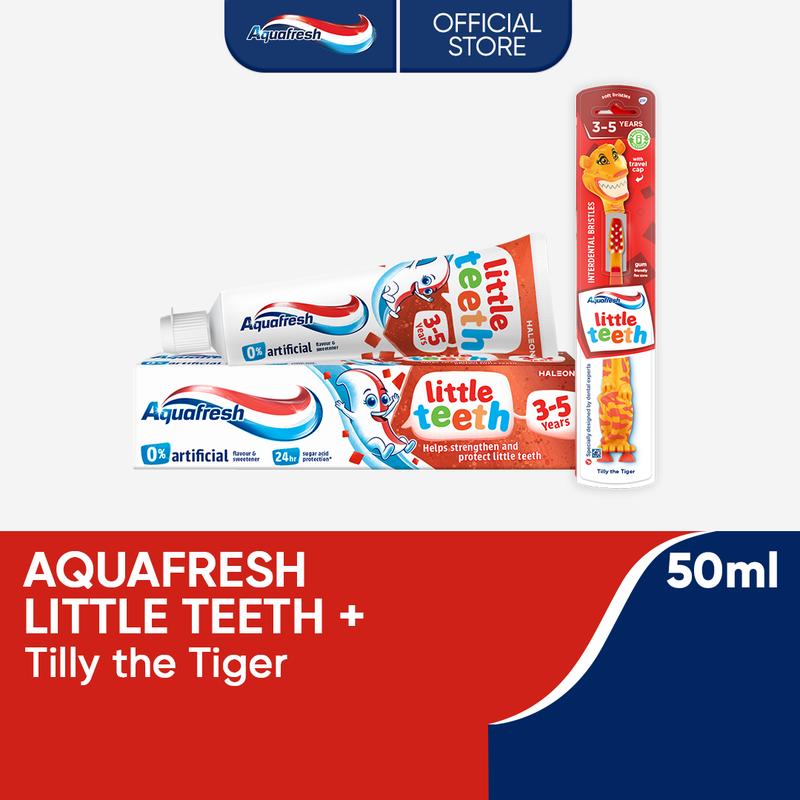 Aquafresh Little Teeth Kids' Toothpaste 50ml with Tilly the Tiger ...