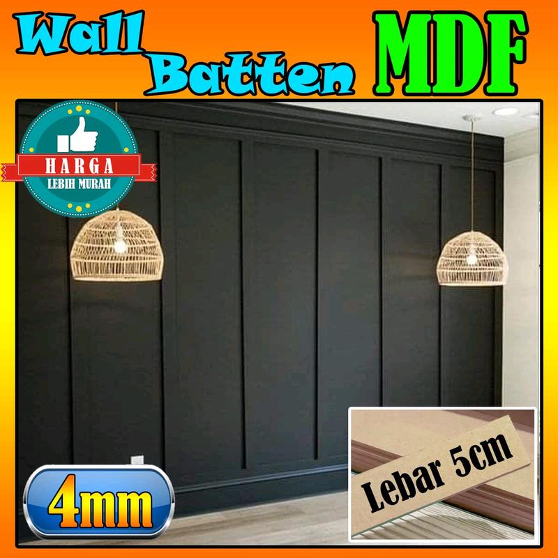 Wall Batten MDF 4mm Lebar 5cm untuk Dekorasi Rumah Putih Hijau - Shop ...