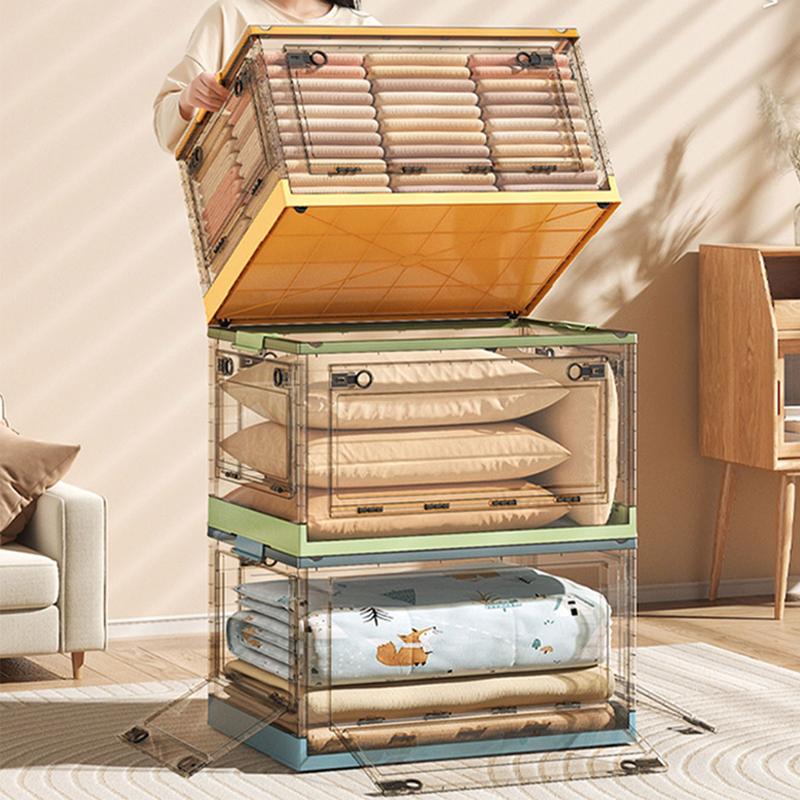 120L Foldable Storage Box Multi Sizes Foldable Transparent Storage ...