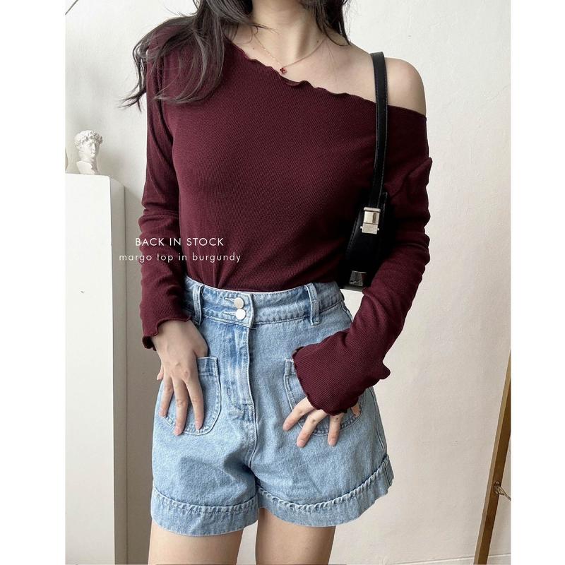 MARGO TOP - Atasan Knit Sweater/ Sabrina Wanita - Ohfficial - Shop | Tokopedia