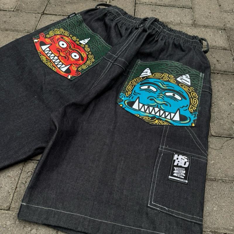 HASSURU WORLDWIDE DEMON TIME DENIM JORTS - TikTok Shop Philippines