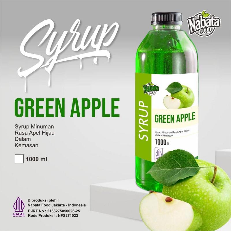 Sirup Green apple Syrup Nabata Food 1 Liter | Sirup Rasa Apel Hijau ...