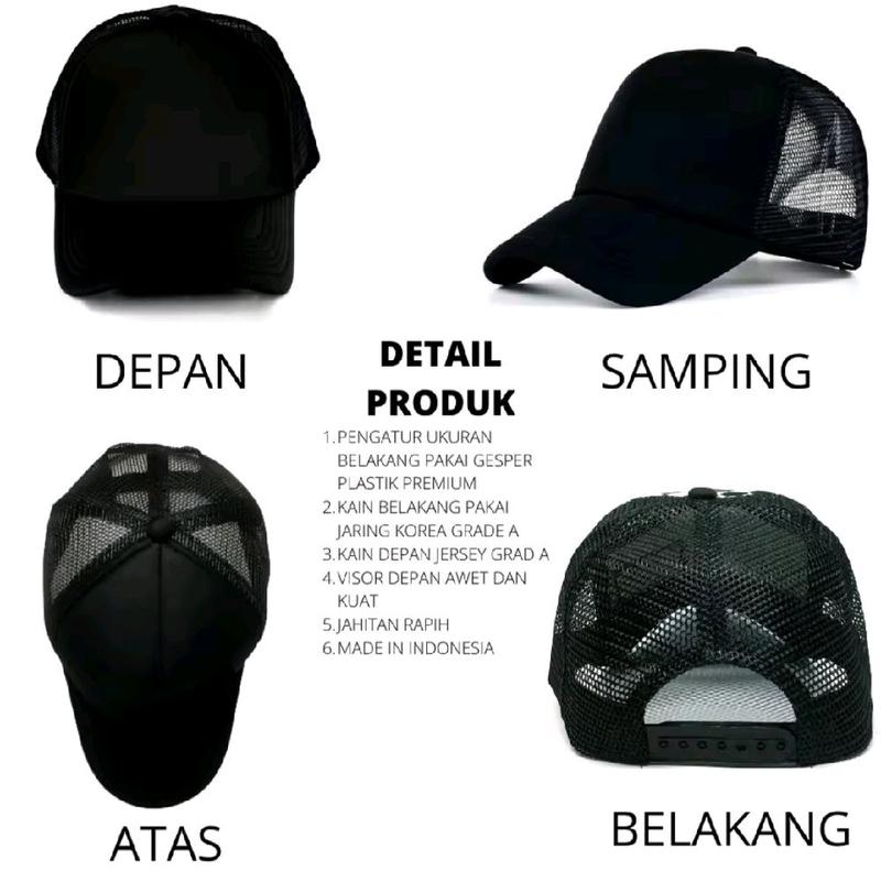Topi Jaring Premium Pria Wanita Terbaik Formal Outdoor Kualitas Grade A ...