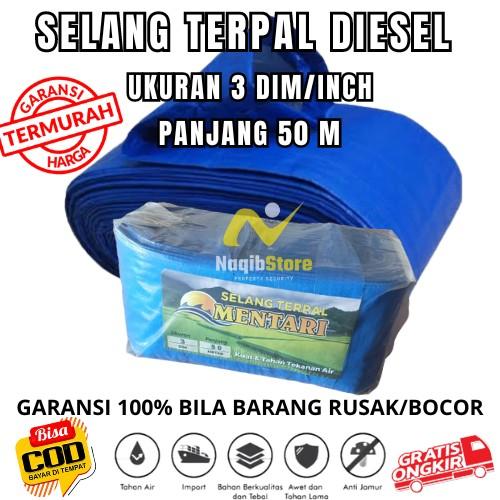 Selang Terpal Plastik Diesel Desel 3 Dim Inch Panjang 50 Meter Irigasi ...
