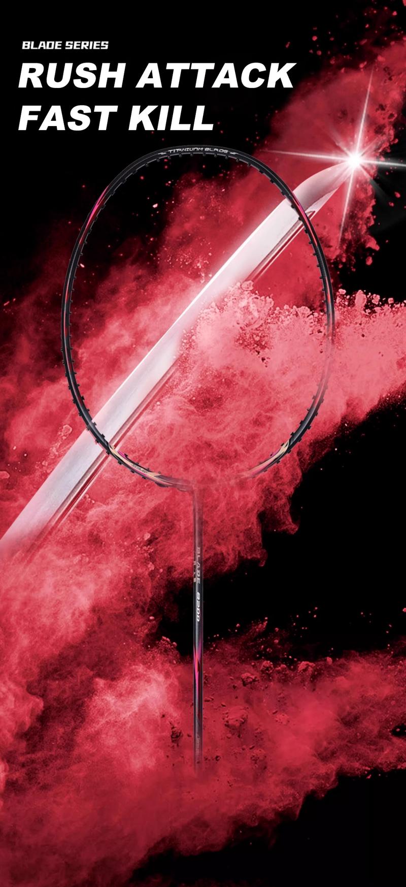 2025 NEW ORBITAL BLADE 8200 Plus Black RED Raket Badminton Full Carbon ...
