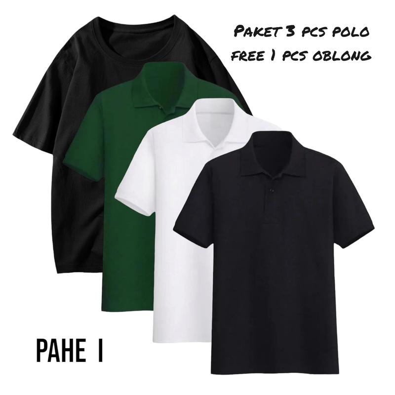 PS | Paket Hemat 3 pcs + 1 pcs Kaos Polo Shirt Lengan Pendek - Shop ...
