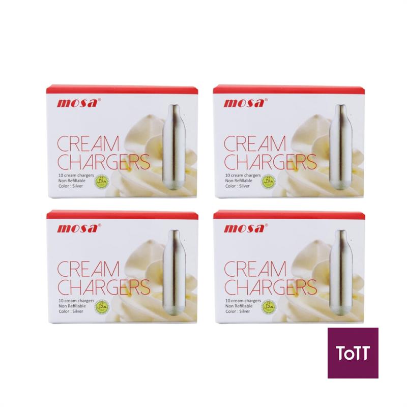(Bundle of 4) Mosa 8g N2O Cream Chargers Pack of 10 - TikTok Shop Singapore