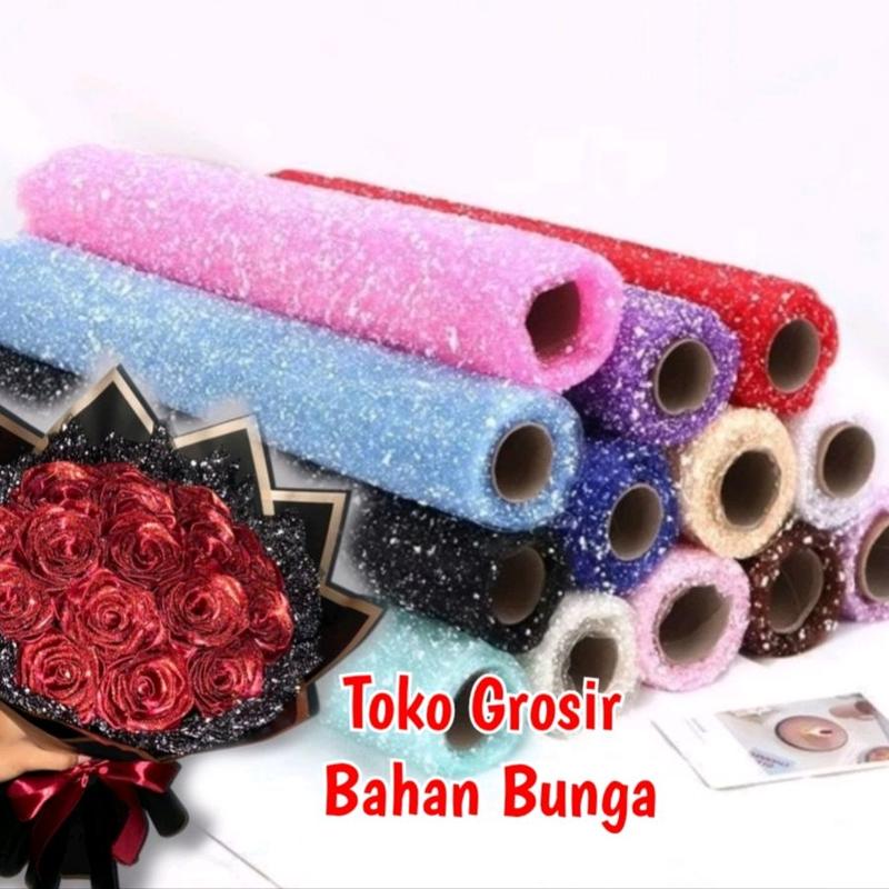 2 lembar Kain Salju Buket Kain Tile Salju Kain Snowy Flower Wrapping ...