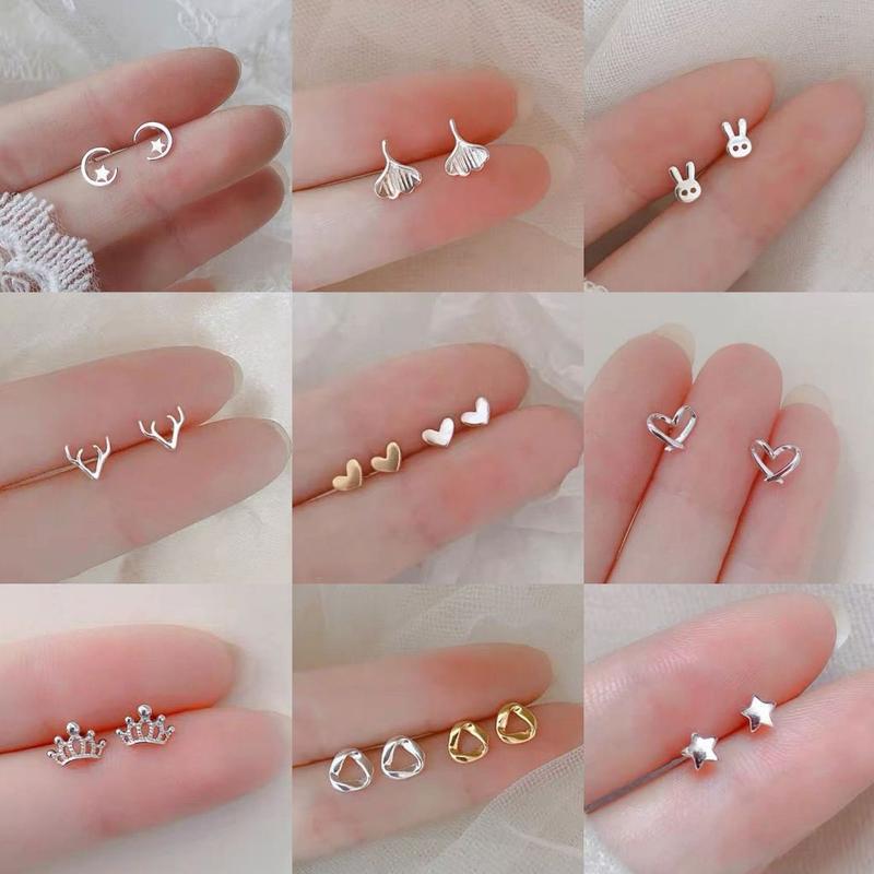 Anting Titanium Stud Korea Berbagai Bentuk Anting Tusuk Emas - Shop ...