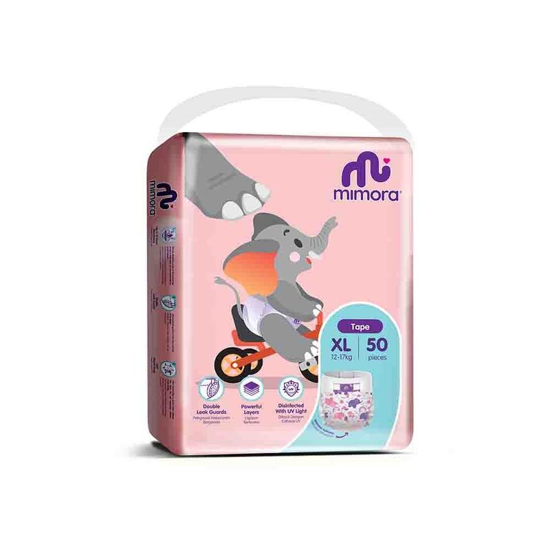 Mimora Chlorine Free Tape Diapers XL50 - TikTok Shop Malaysia